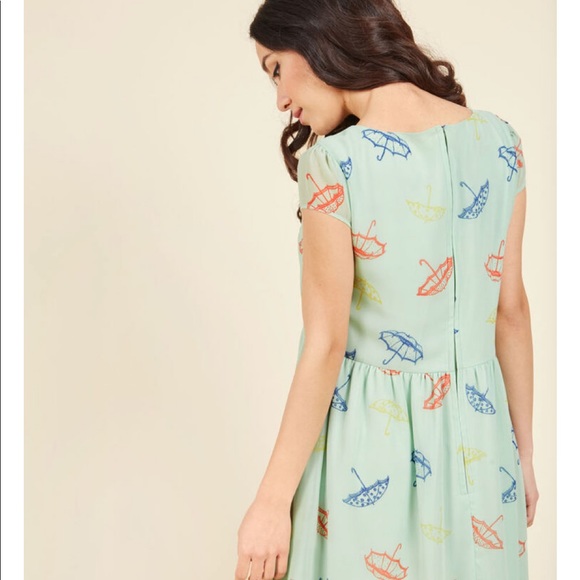 Modcloth | Dresses | New Modcloth Green Umbrella Dress Fun With Fab ...